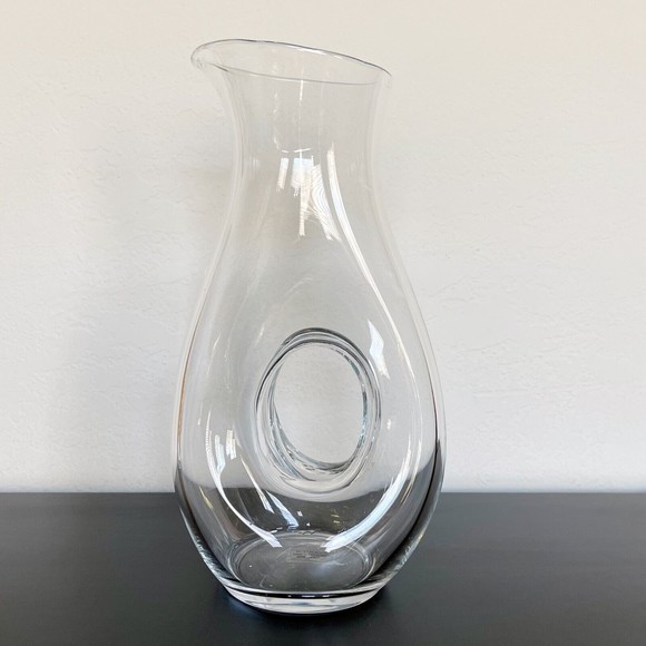 Dining | Polish Clear Glass Doughnut Donut Hole Pitcher Decanter Hand ...